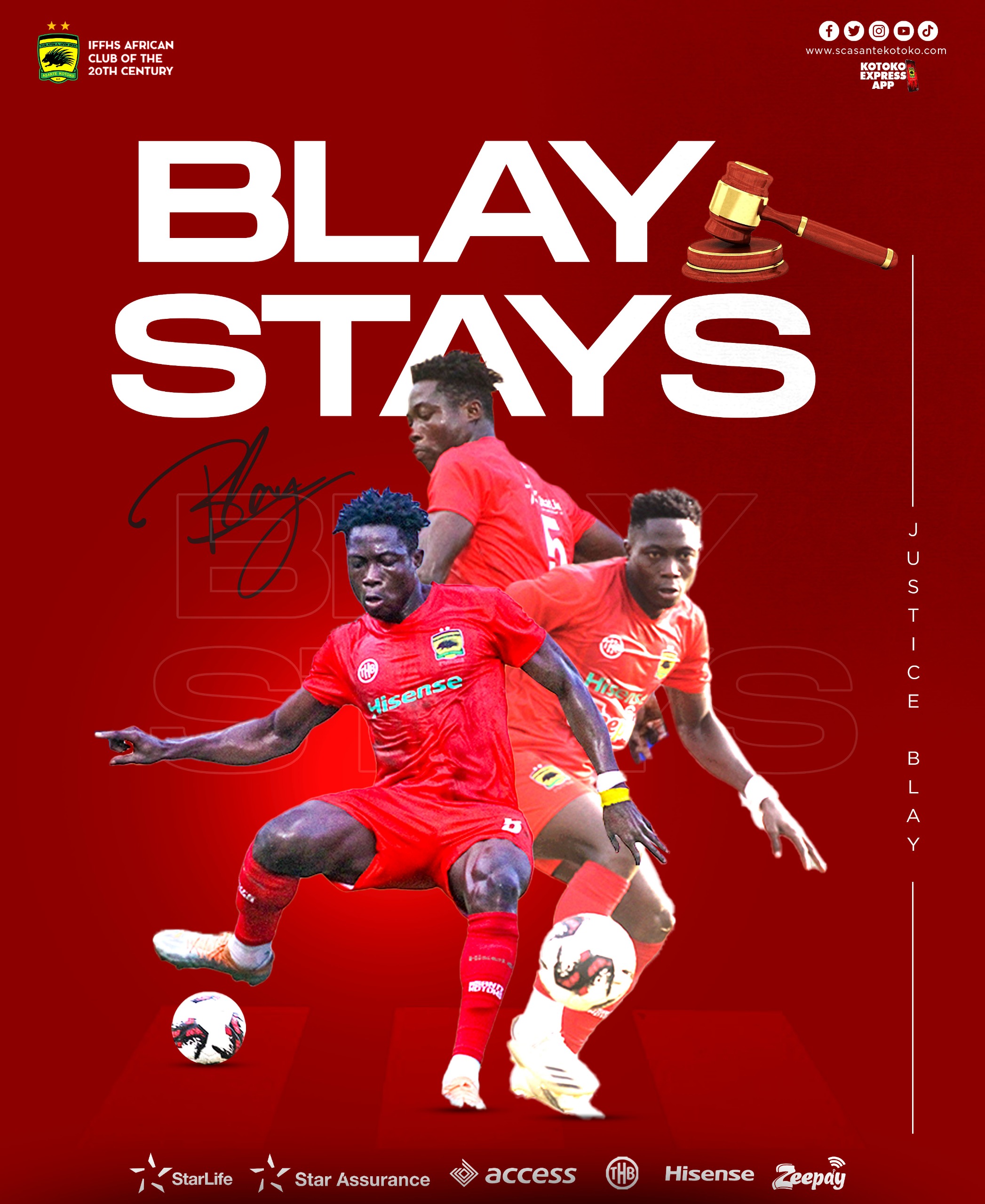 Justice Blay Stays | Official Asante Kotoko Website